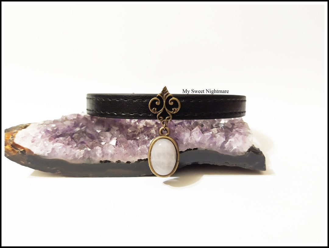 Crystal Cat Collar, Victorian Collar, Rose Quartz Collar, Witches Cat ...