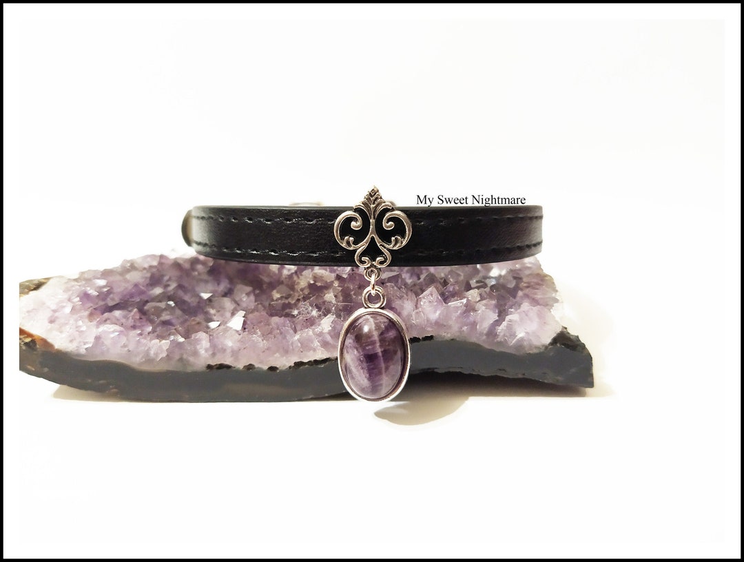 Crystal Cat Collar, Victorian Collar, Amethyst Cat Collar, Witches Cat ...