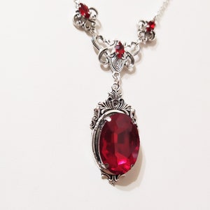 Victorian Necklace, Ruby Red Necklace, Gothic Necklace, Renaissance ...