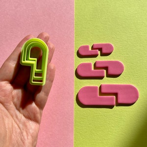 Oval Half Shape Couple Link Cutters for Making Polymer Clay Jewellery ...