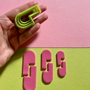 Oval Half Shape Couple Link Cutters for Making Polymer Clay Jewellery ...