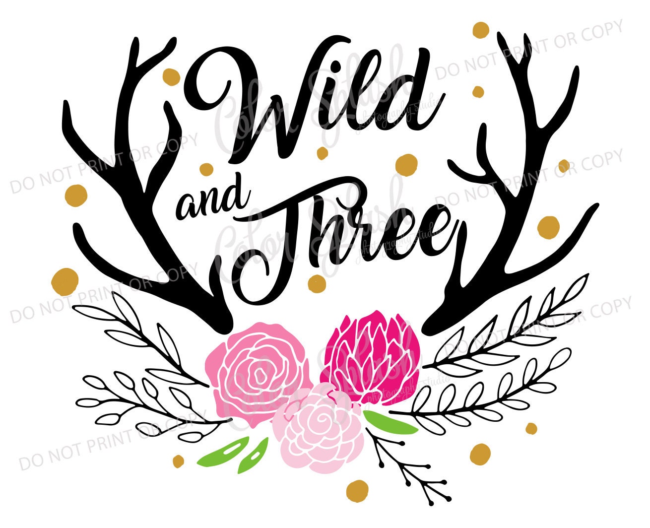 Wild and three svg dxf eps threenager svg Cameo Cut File | Etsy