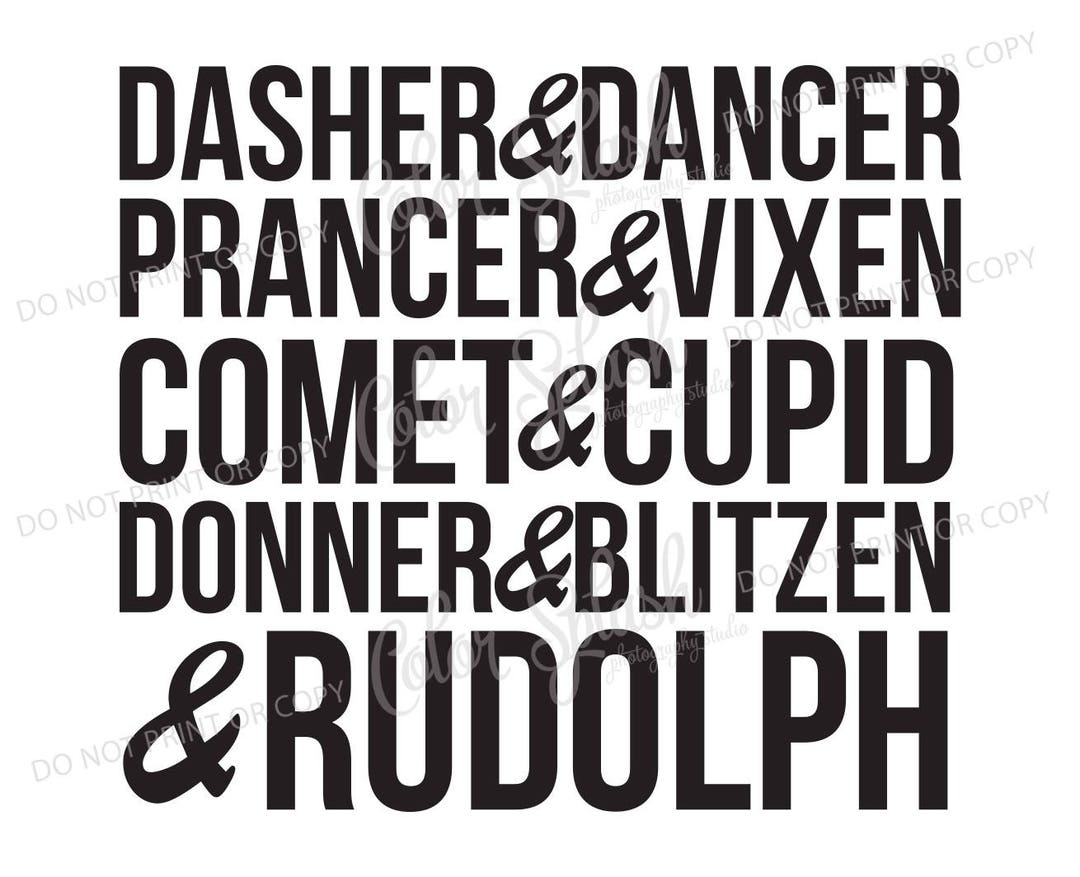 Dasher, Dancer, Rudolph | Svg, Png, Eps, Dxf, Cut File, Cricut File ...