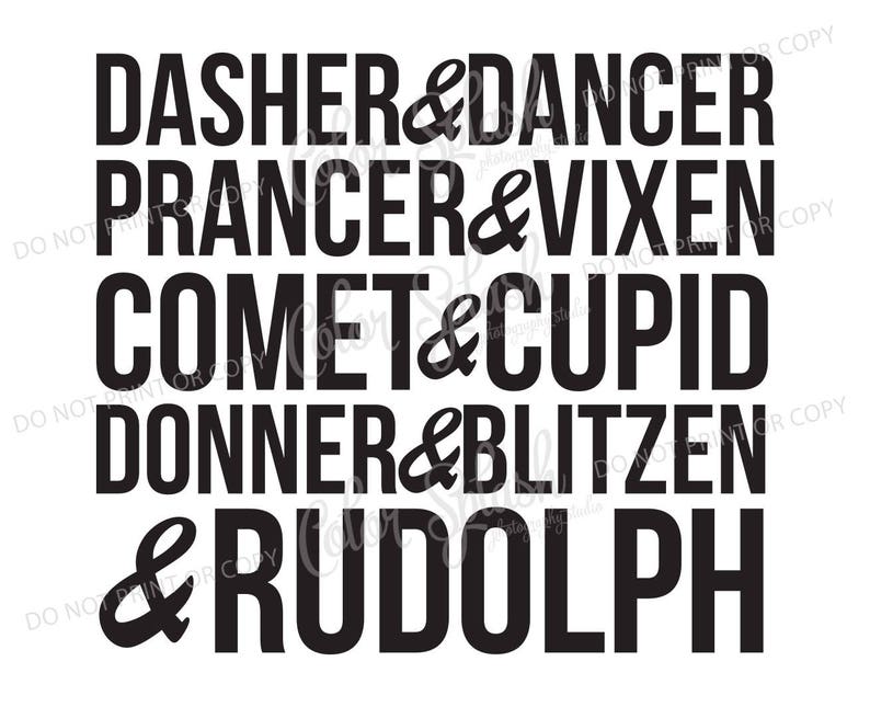 Dasher Dancer Rudolph Svg Png Eps Dxf Cut File Cricut - Etsy