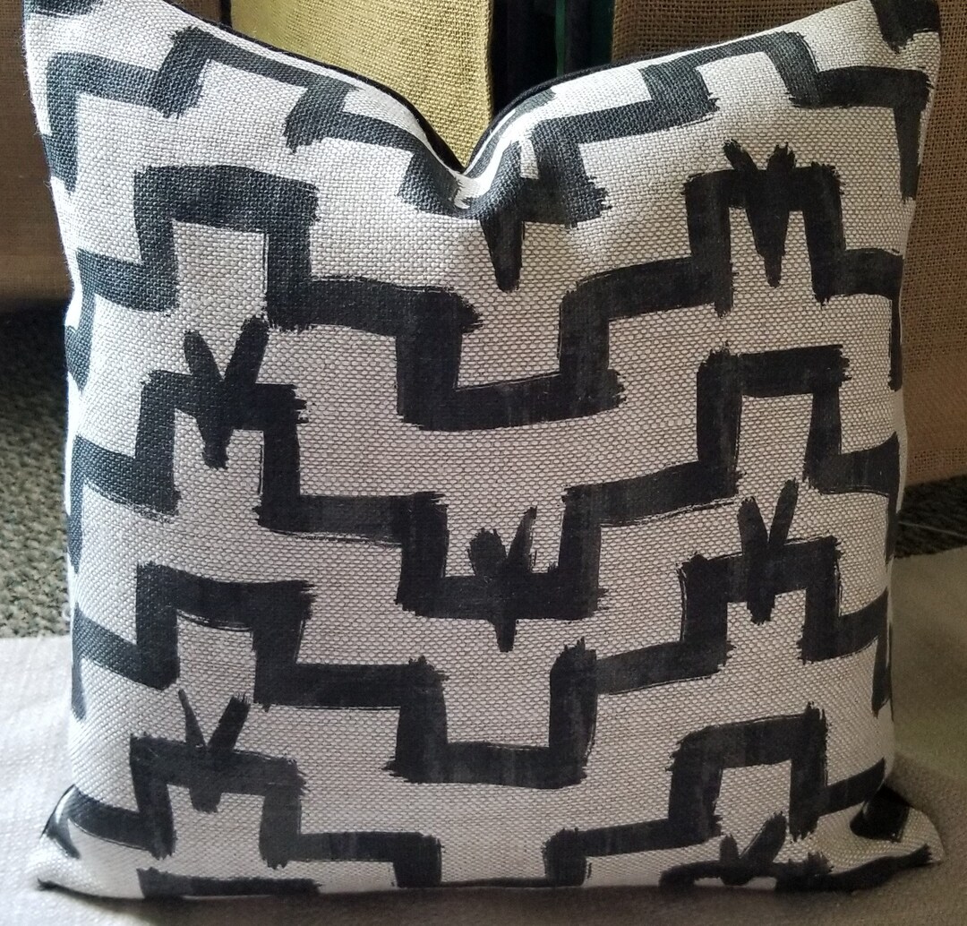 SAMPLE SALE Zac Fox Tulu Zac and Fox Custom Made Pillow Cover Ink Black ...