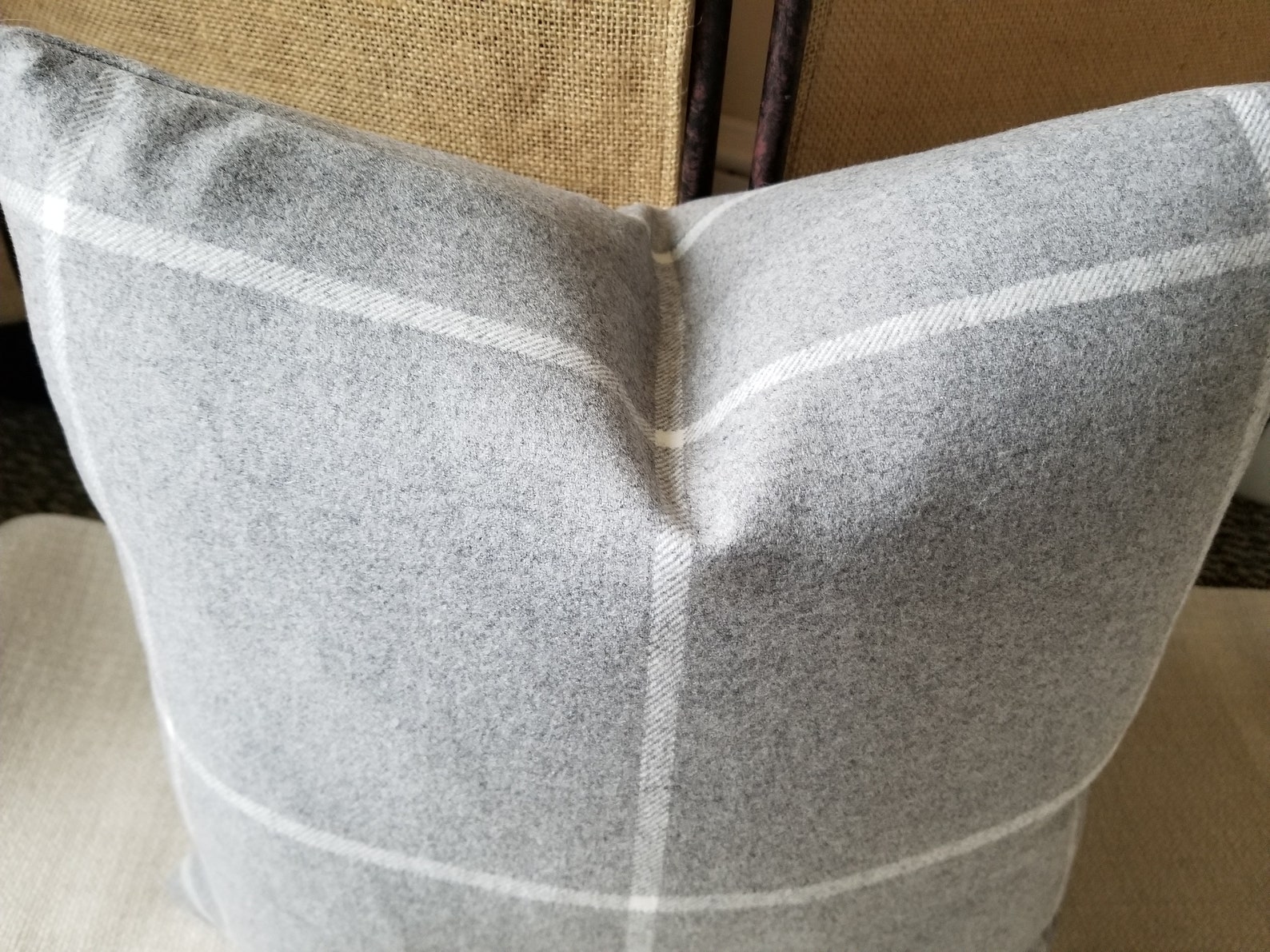 Ralph Lauren Westcliff Tattersal Grey Flannel Italian Wool Custom ...