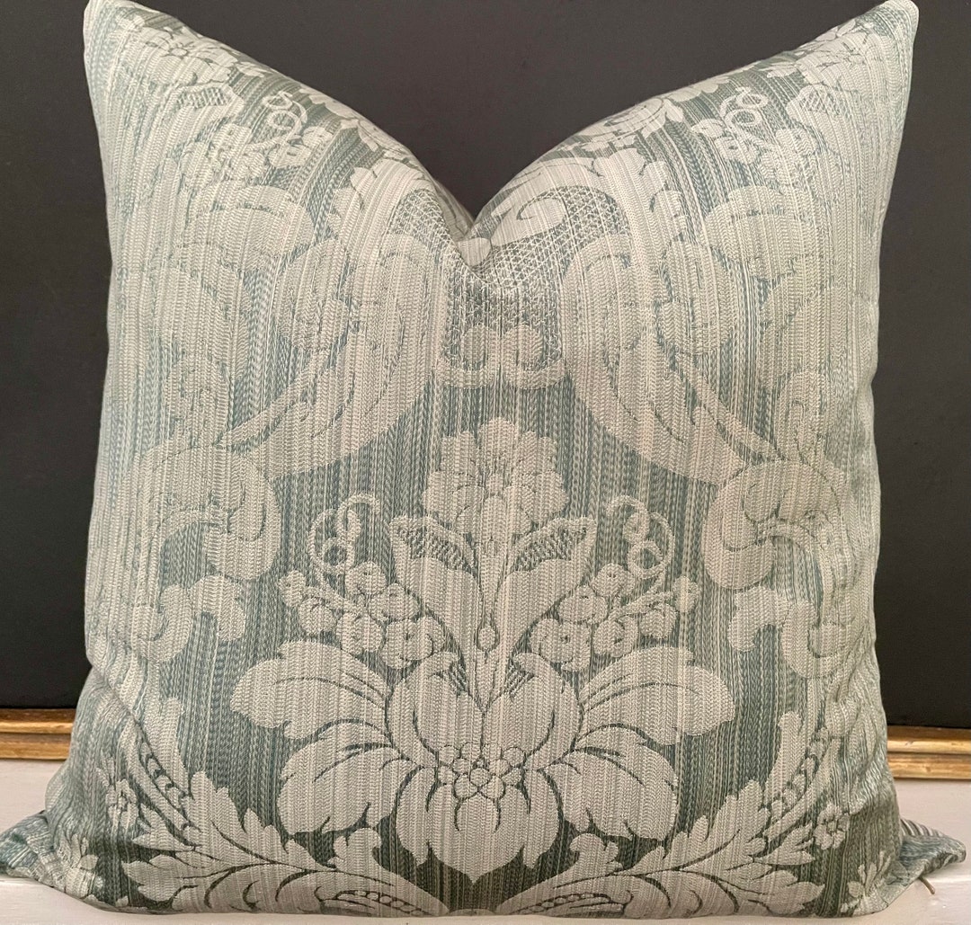 Scalamandre Damask Sky Custom Pillow Cover Scalamandre Stoddard Silk ...