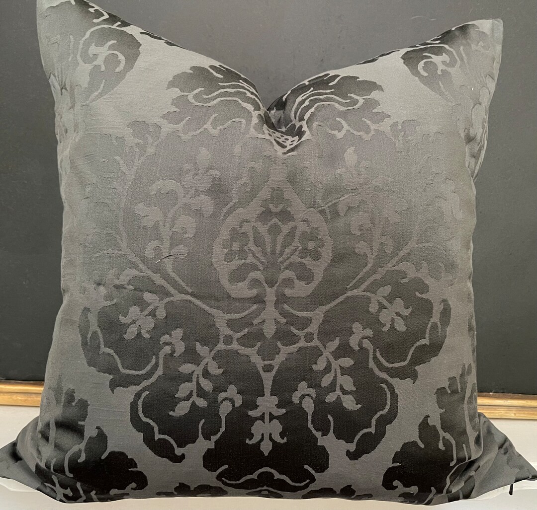 Ralph Lauren Albertine Damask Shale Silk Blend Double Sided Regal ...