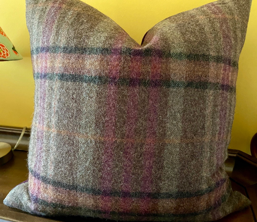 Ralph Lauren Galloway Shetland Plaid Hazel 100% UK Wool Tartan Pillow ...