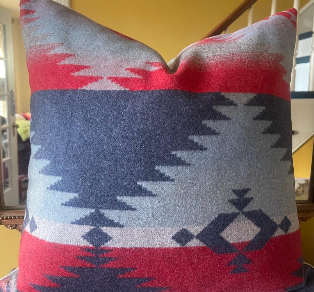 Ralph Lauren Red Rock Blanket Old Glory Italian Wool Pillow Cover 20 ...