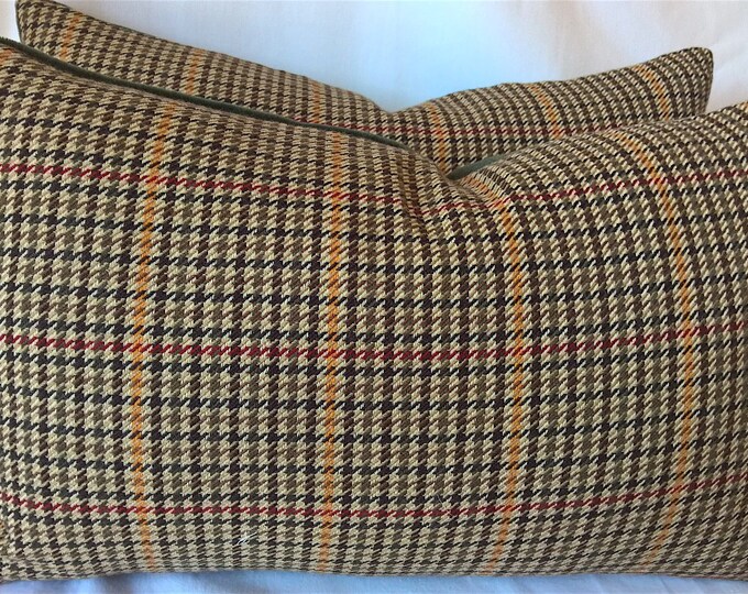 Ralph Lauren Devon Plaid Original Brazilian Wool Custom Pillow Cover 12 ...