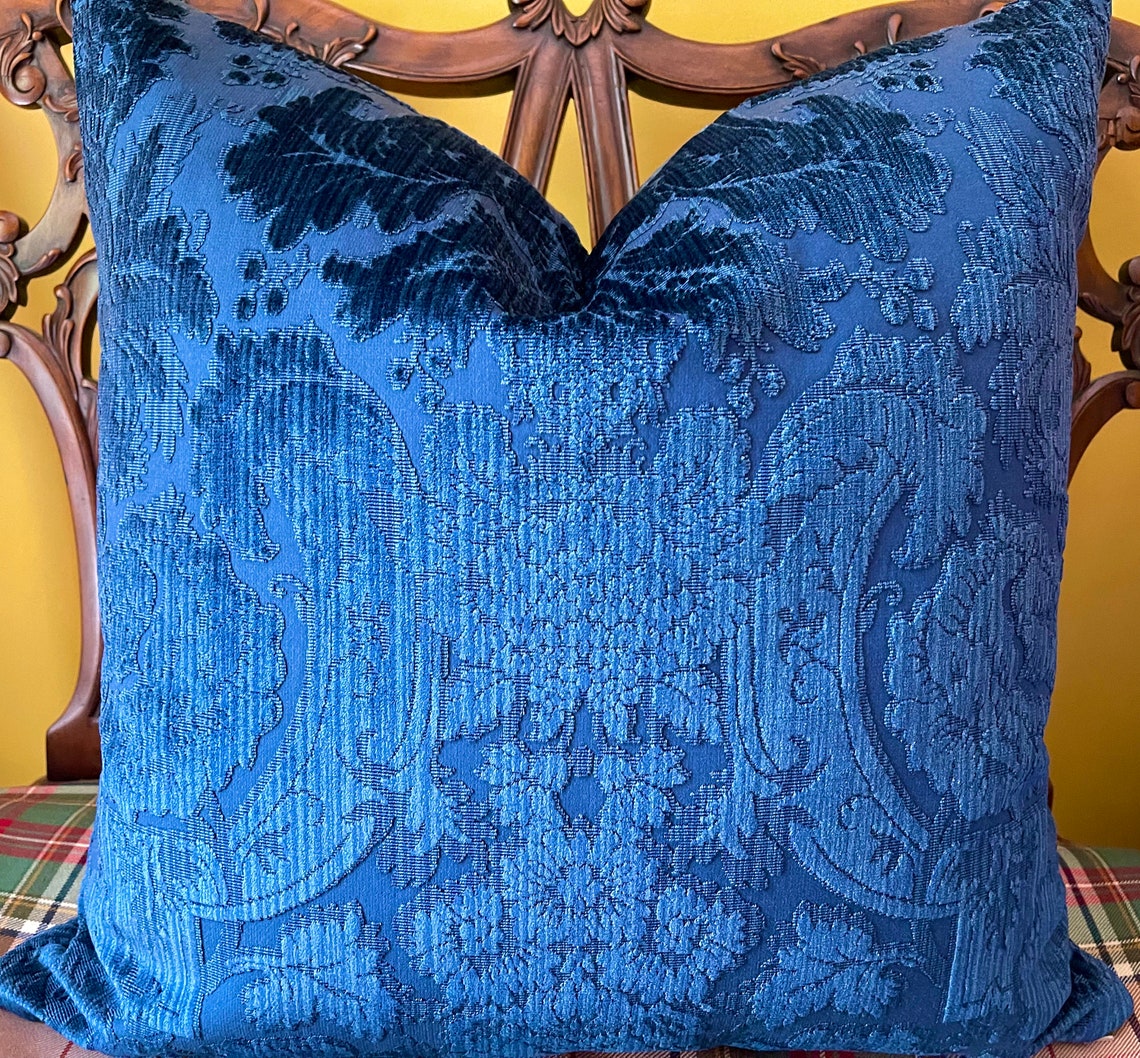 Ralph Lauren GRANTHAM VELVET Damask Navy Belgian Cut Strie - Etsy