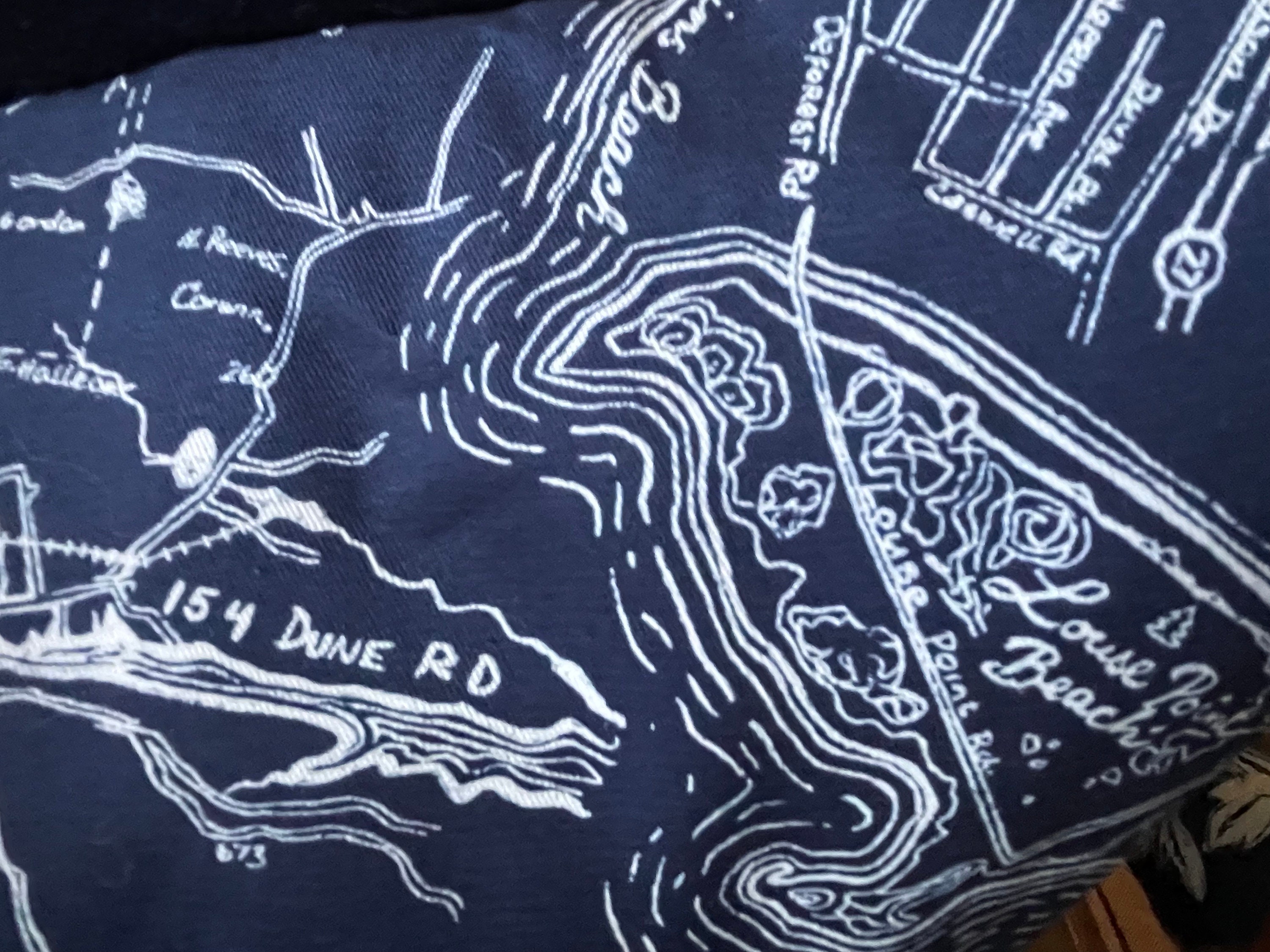 Ralph Lauren Hamptons Map White on Navy 100% Cotton Pillow | Etsy