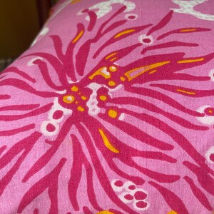 Lilly Pulitzer Lee Jofa Bimini Hibiscus Pinks and Oranges Custom Pillow ...