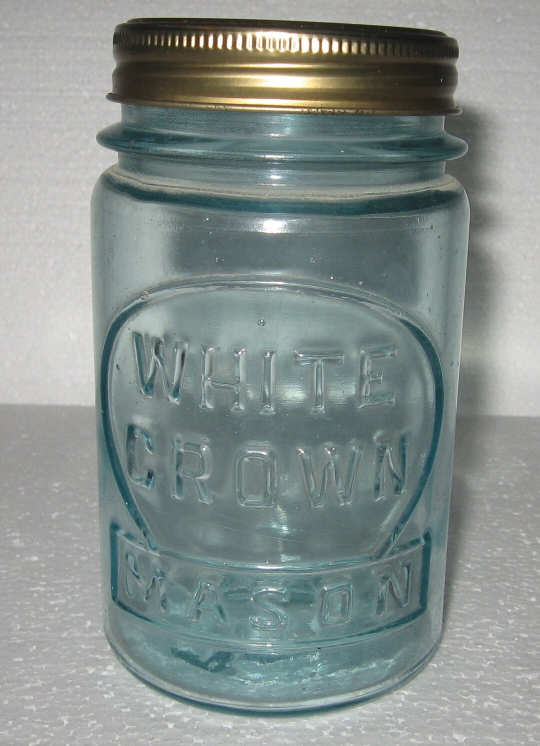 White Crown Mason Fruit Jar - Etsy