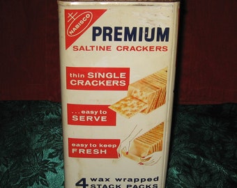 1969 NABISCO PREMIUM Saltine Crackers Metal Tin / Farmhouse Decor - Etsy