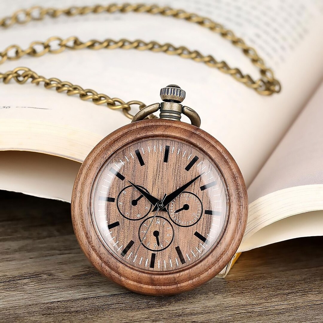 Personalized Wooden Pocket Watch: Engraved Retirement Gift - Etsy