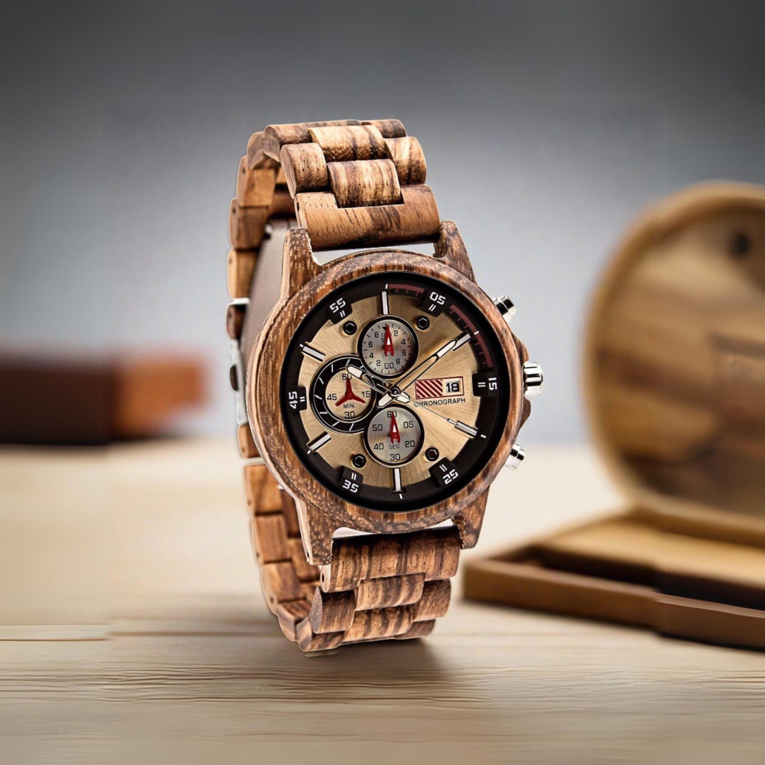 Personalized Men's Wood Watch, Unique Handmade Wooden Wrist Watch ...
