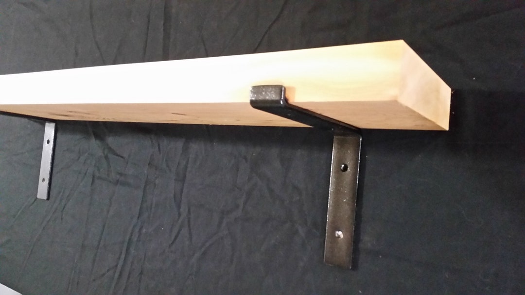 Open Shelf With Forged Steel Lipped Bracket & Cedar Wood - Heavy Duty ...