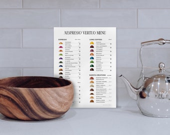 Nespresso ORIGINAL Capsule Menu • Coffee List • Digital Download File ...