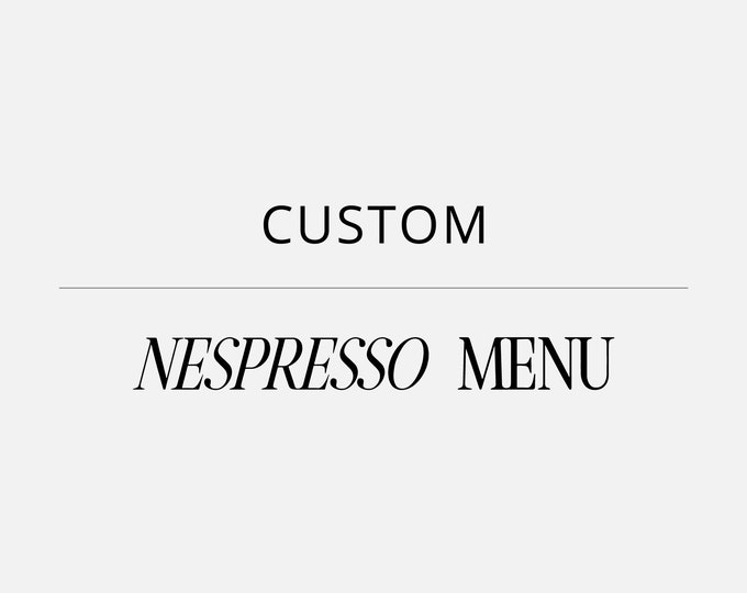 Nespresso VERTUO Capsule Menu • Coffee List • Digital Download File ...