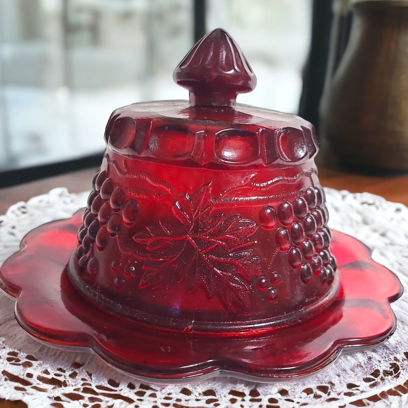 Red Butter Dish - Etsy