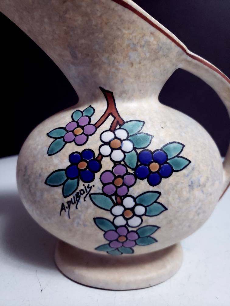 Vintage Mons Belgium Pottery Artnouveauhand Painted Floral | Etsy