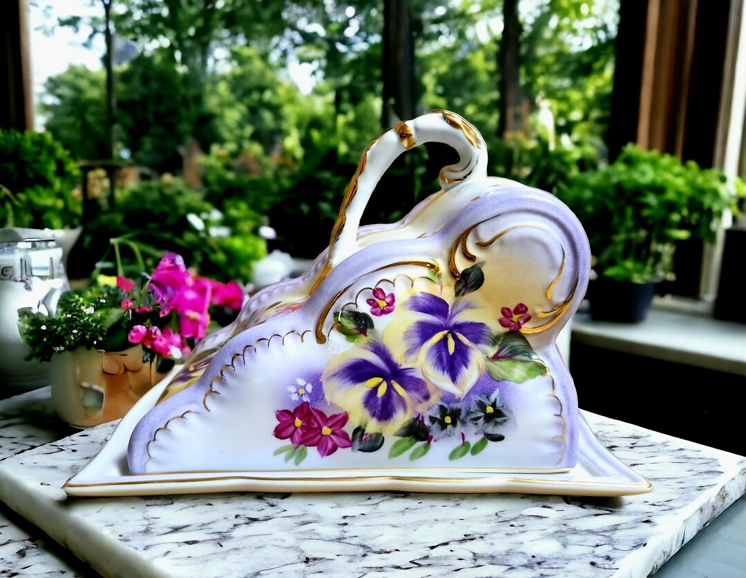 Vintage Porcelain Covered Cheese Plate R S Prussia REPRODUCTION ...