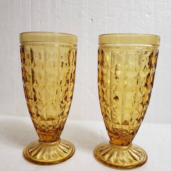 Amber Footed Glasses - Etsy