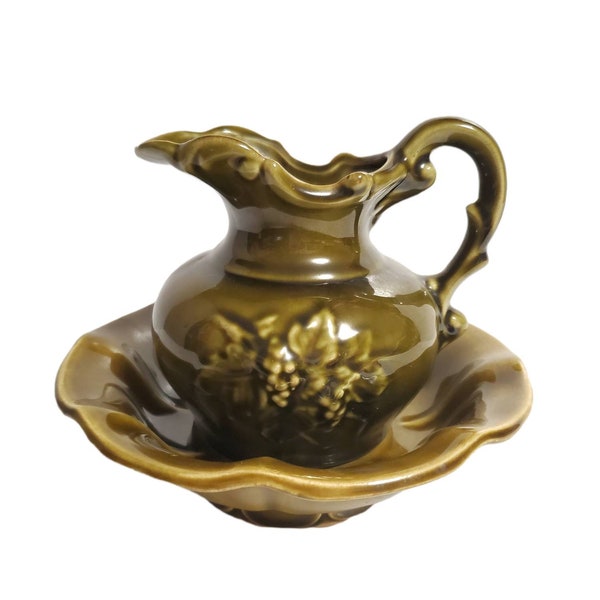 Mccoy Water Pitcher and Bowl - Etsy
