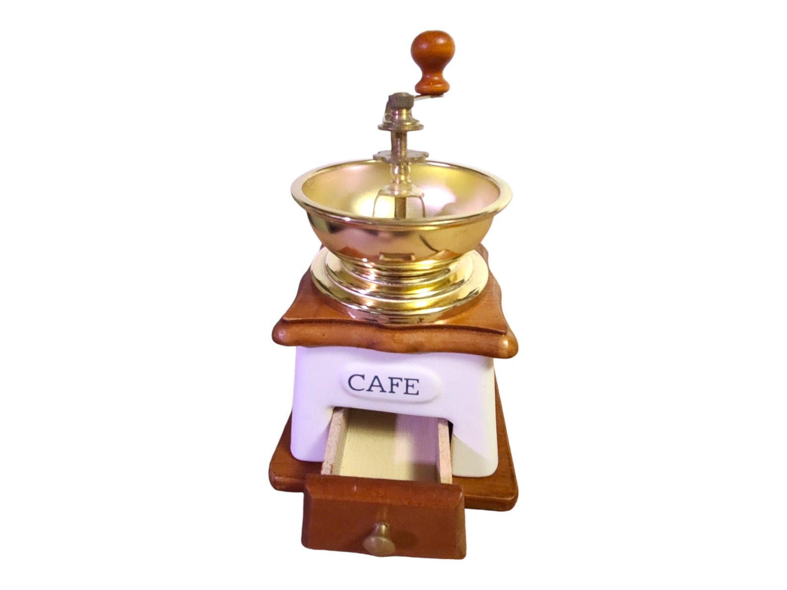 Vintage Blue Delft Style Café Coffee Mill Grinder Porcelain, Wood ...