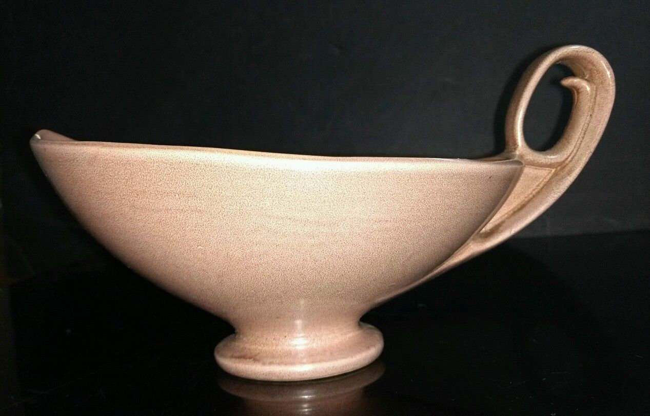 Vintage Mid-century RED WING USA Pottery Zephyr Pink Speckled Sauce ...
