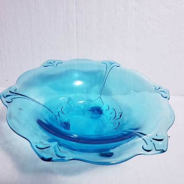 Tiara Blue Glass Bowl - Etsy