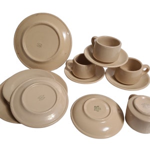 Vintage 14 Piece Tan Restaurant Ware Dinnerware Set TEPCO USA ...