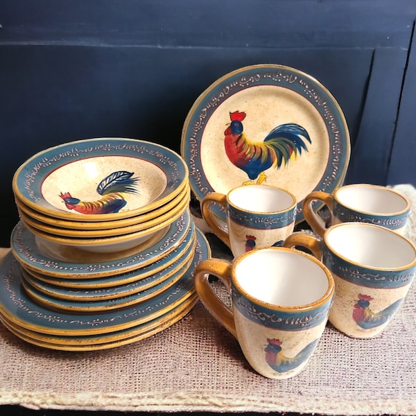 Vintage Rooster Dinnerware - Etsy