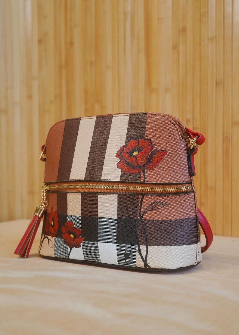 Plaid Floral Poppy Purse - Etsy