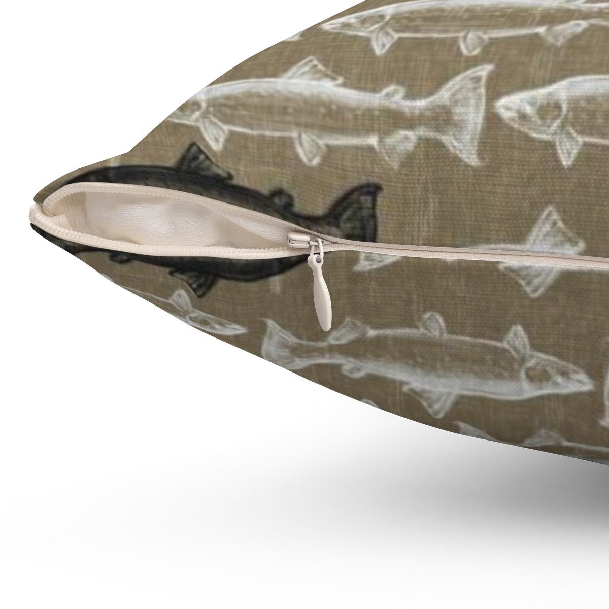 Rustic Fish Pillow Khaki Bedding Burlap Fish Pillow Tan | Etsy