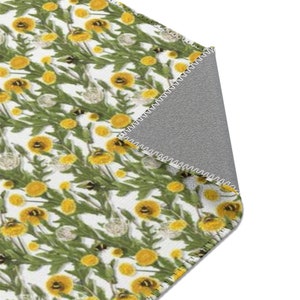 Honey Bee Dandelion Rug, Yellow Flower Nursery, Bumblebee Area Rug ...