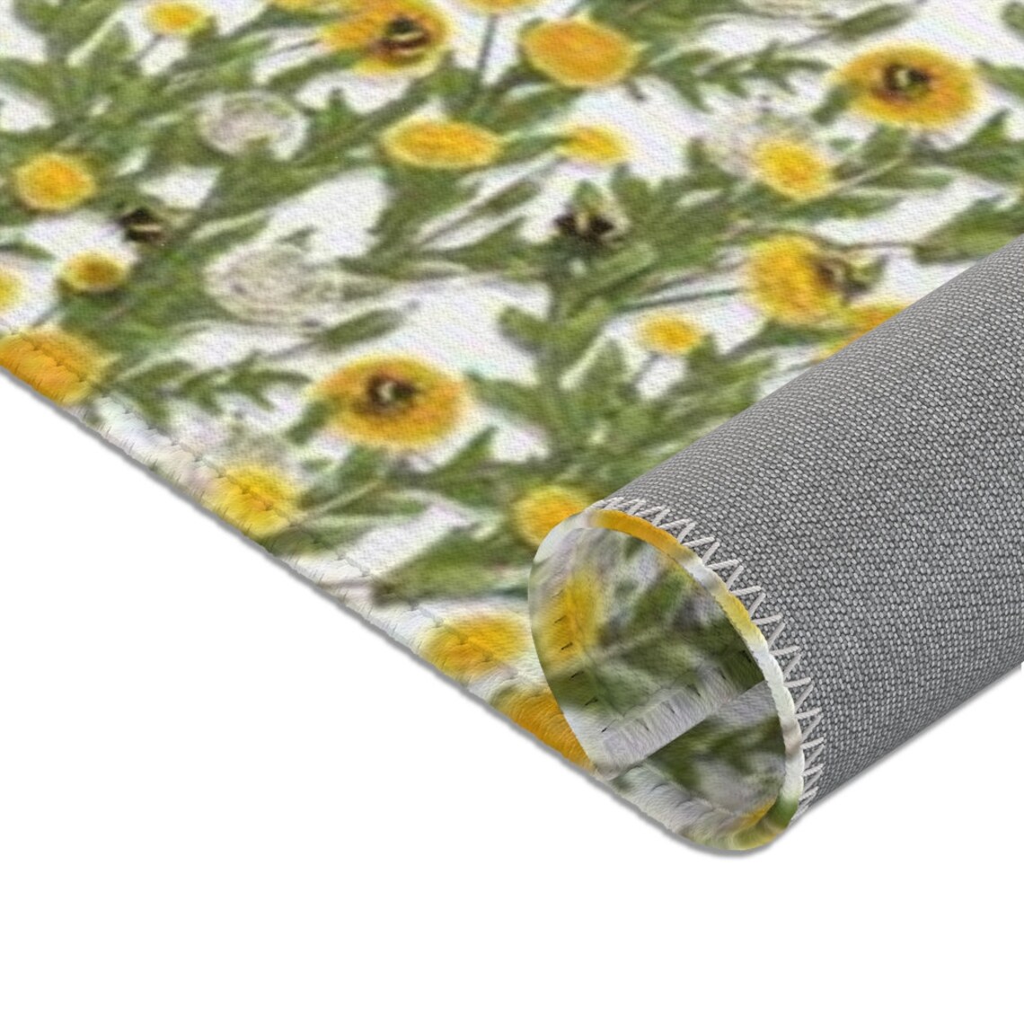 Honey Bee Dandelion Rug Yellow Flower Nursery Bumblebee Area - Etsy