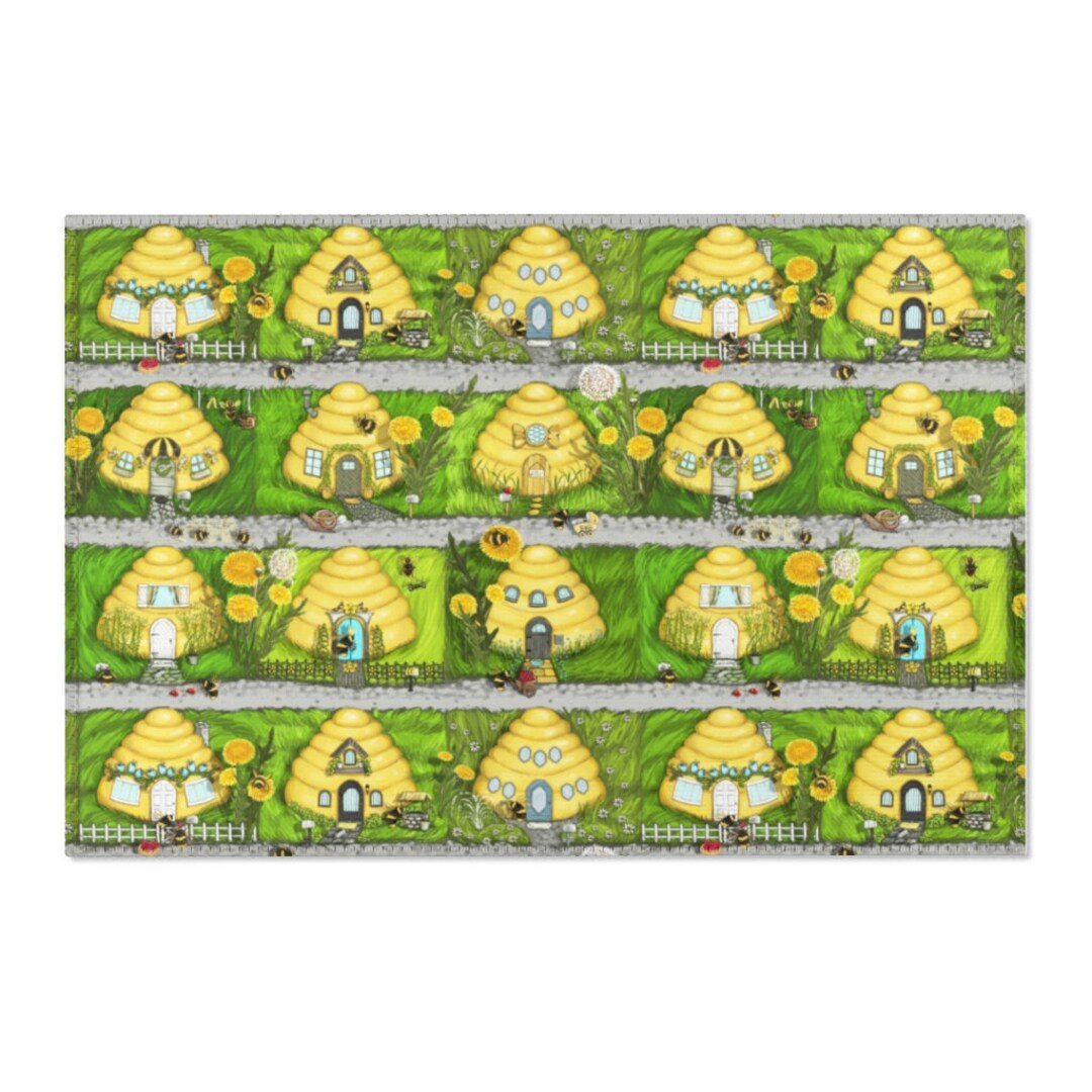 Honeybee Kids Playmat, Beehive Area Rugs, Child's Bee Bedroom Decor ...
