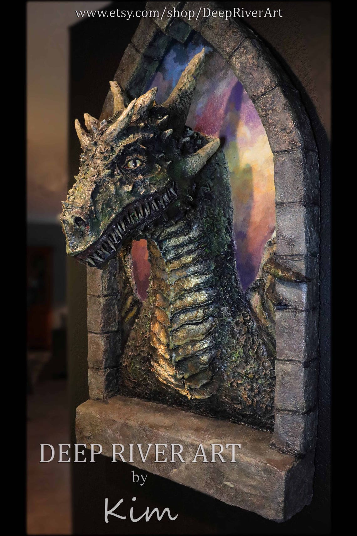 Dragon Window // 3D Sculpture Artwork 4 Ft Mystical and - Etsy