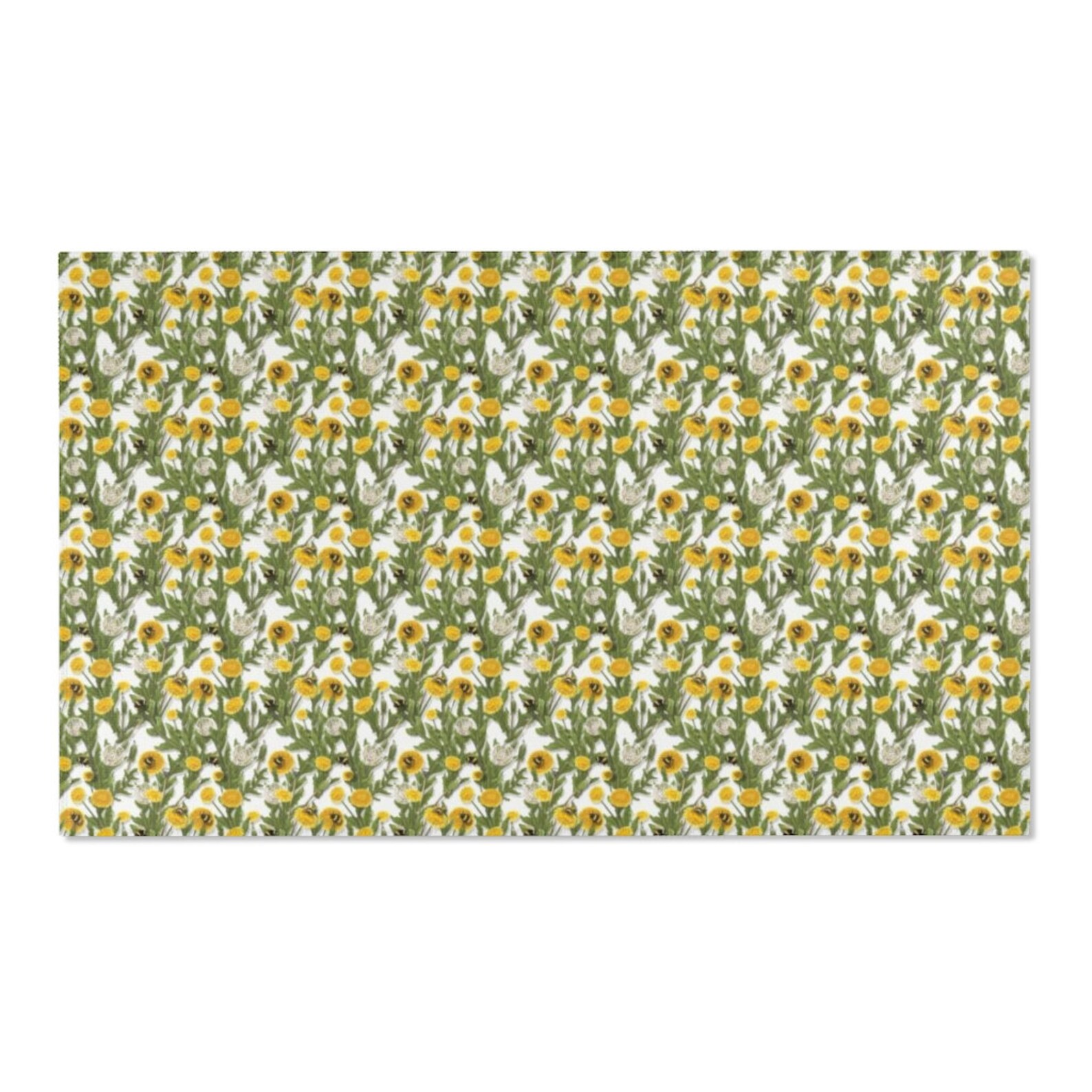 Honey Bee Dandelion Rug Yellow Flower Nursery Bumblebee Area - Etsy