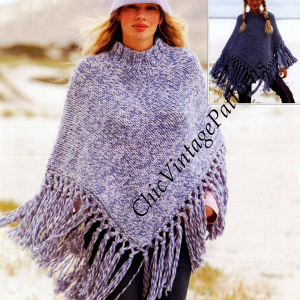 Knit Poncho - Etsy