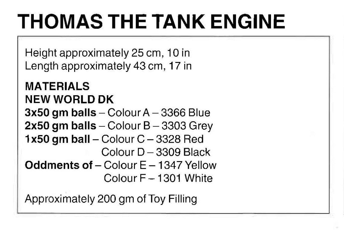Thomas Toy Knitting Pattern, Thomas the Tank Engine Soft Toy, PDF ...