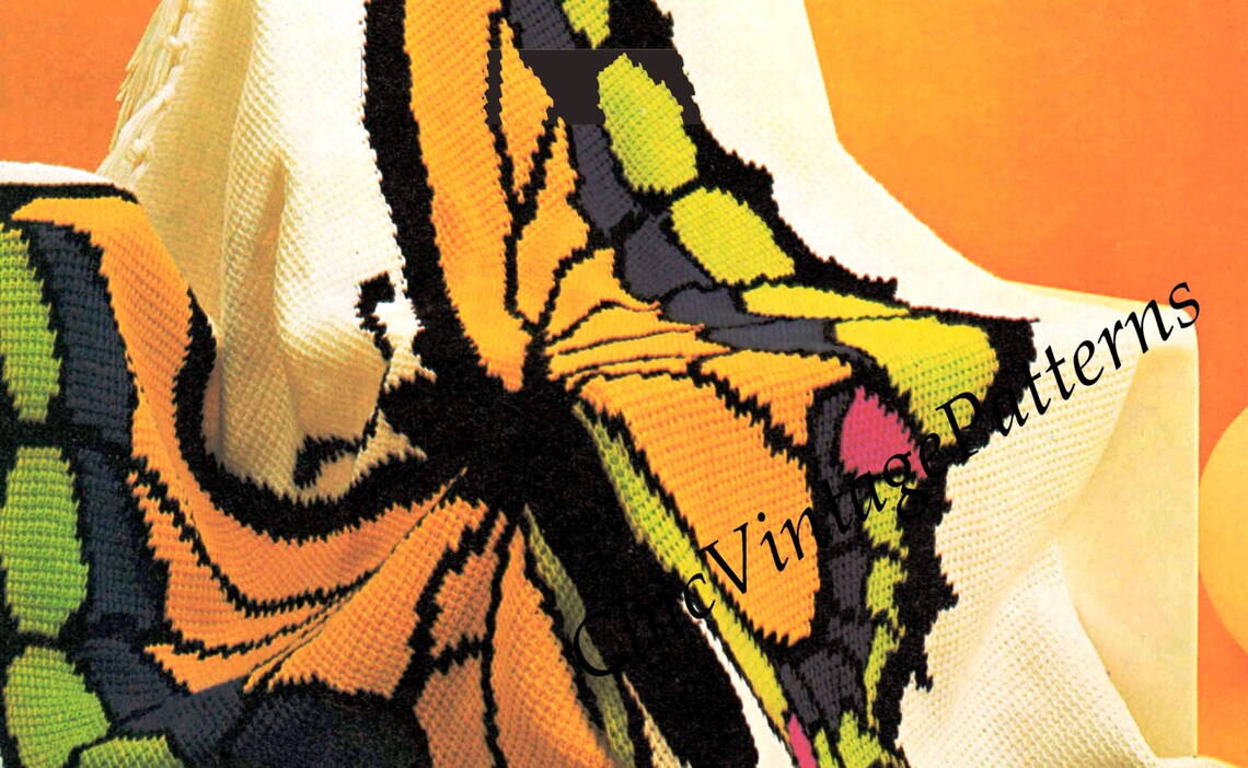 Afghan Pattern, Stunning Butterfly Rug, PDF Crochet Pattern - Etsy