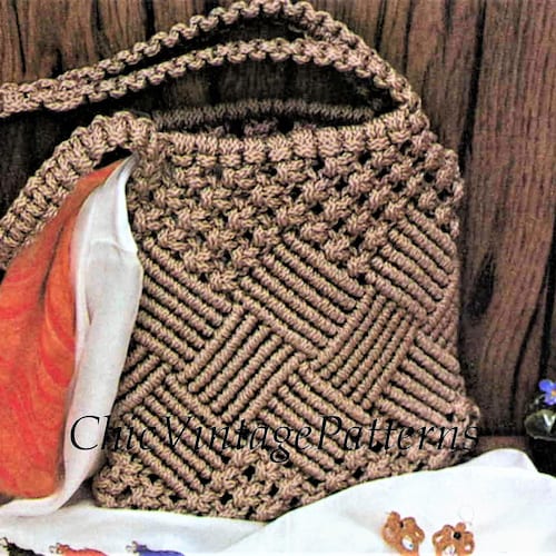 Macrame Shoulder Bag Pattern Ladies Accessory Instant - Etsy