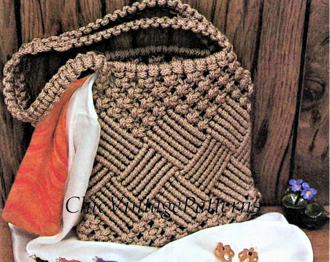Macrame Shoulder Bag Pattern, Ladies Accessory, Instant Download - Etsy