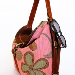 Rose Boho Backpack Women Convertible Bag, Floral Corduroy Bag ...
