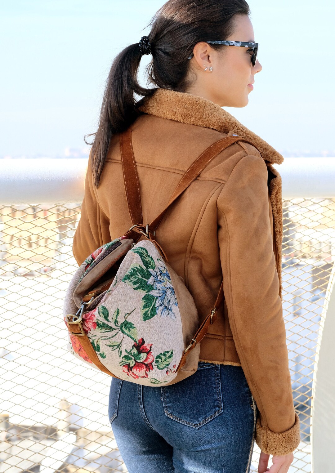 Vintage Tapestry Bag Convertible Backpack Women, Tapestry Backpack ...