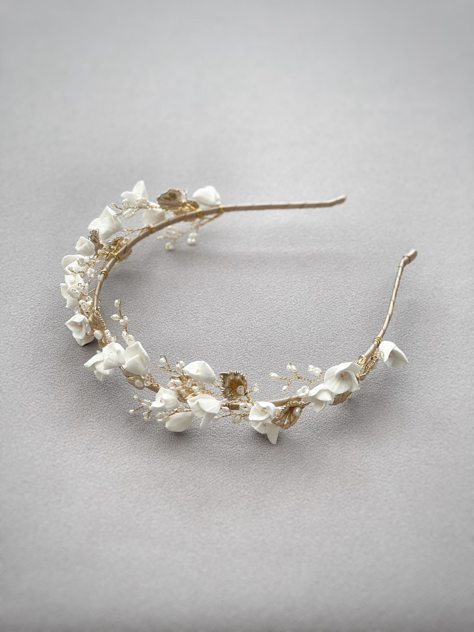 Floral Tiara Clay Flowers Tiara Floral Headpiece Bridal - Etsy UK